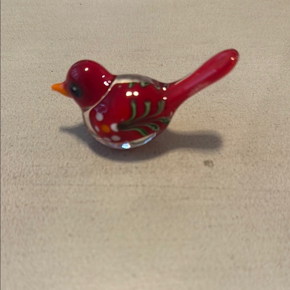 Pier 1 | Other | Handcrafted Red Glass Bird Figurine | Poshmark